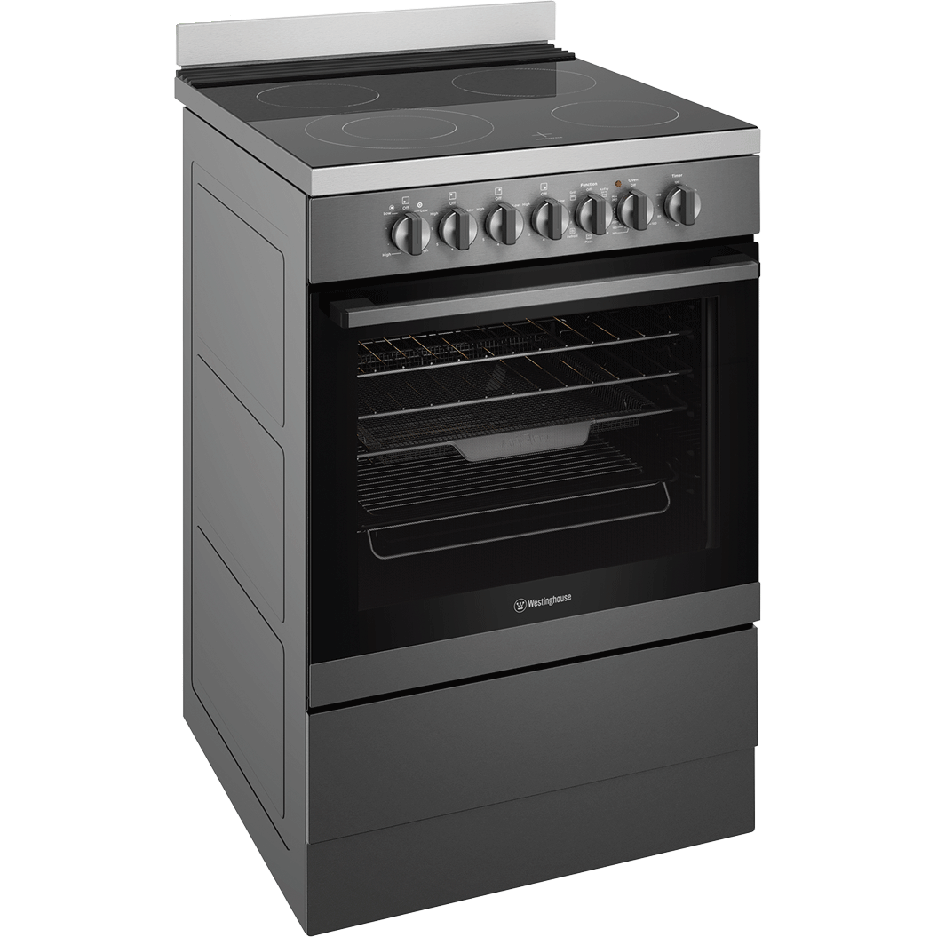 60cm freestanding electric oven and ceramic cooktop with AirFry, dark ...