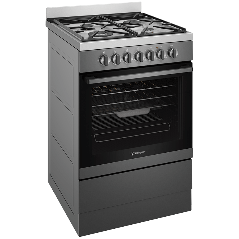 60cm freestanding electric oven and gas cooktop with AirFry, dark ...