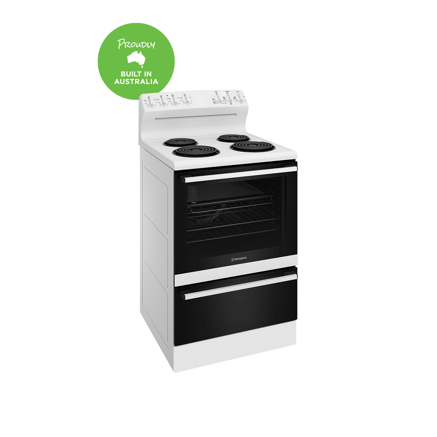 60cm electric freestanding cooker, white - WLE624WC | Westinghouse NZ