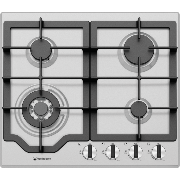60cm 4 burner stainless steel gas cooktop - WHG644SC | Westinghouse NZ