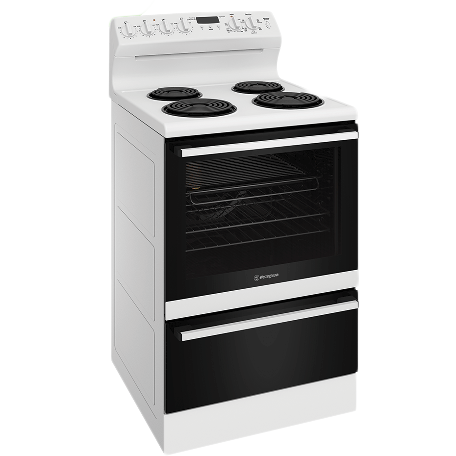 60cm electric freestanding cooker, white - WLE625WC | Westinghouse NZ