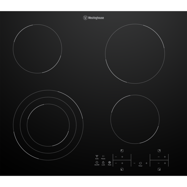 60cm 4 zone ceramic cooktop - WHC643BE | Westinghouse NZ